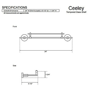 Naiture Collection Tempered Glass Shelf in Brushed Nickel Finish