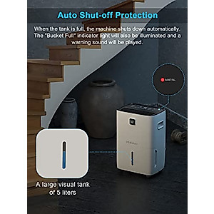 70 Pints Dehumidifiers for Home, VEAGASO 5,000 Sq.Ft Dehumidifier for Basement with Drain Hose, Large Room, Bathroom, Closet, Intelligent Humidity Control, 2023 Most Efficient, White