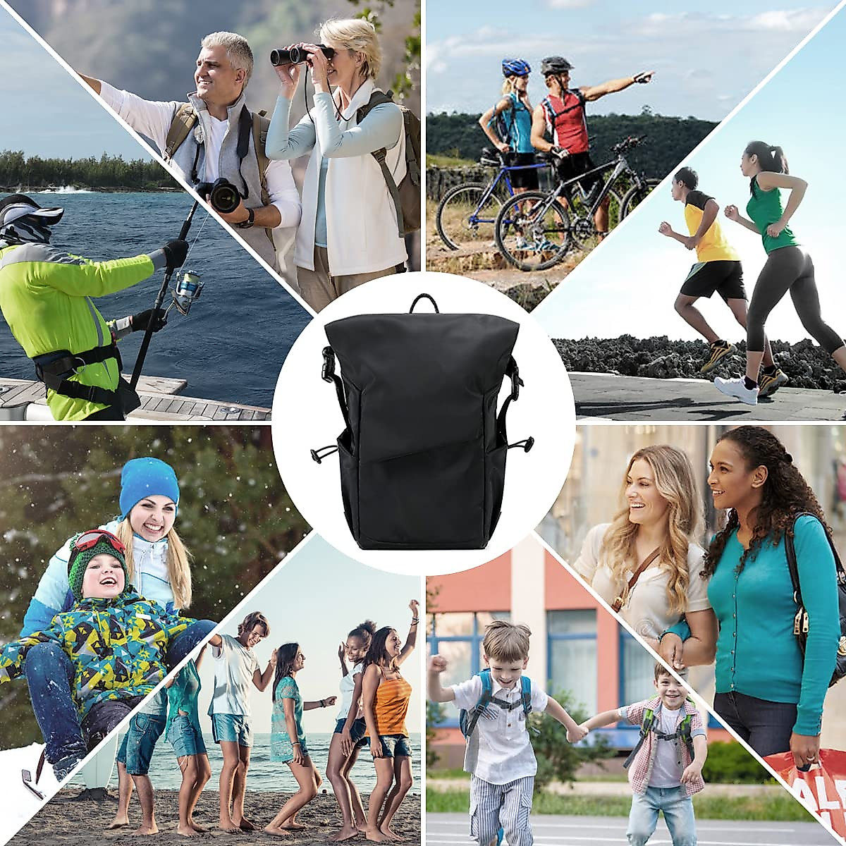 plufahci Small Black Sling Crossbody Backpack Shoulder Bag for Men Women Lightweight One Strap Backpack Sling Bag Backpack for Hiking Walking Biking Travel Cycling(Black)