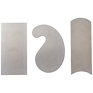 Crown AMT-20188 CRO-20188 376 2-1/2 x 5 Cabinet Scraper (Gooseneck, Rectangular & Curved) -Set of 3, Red