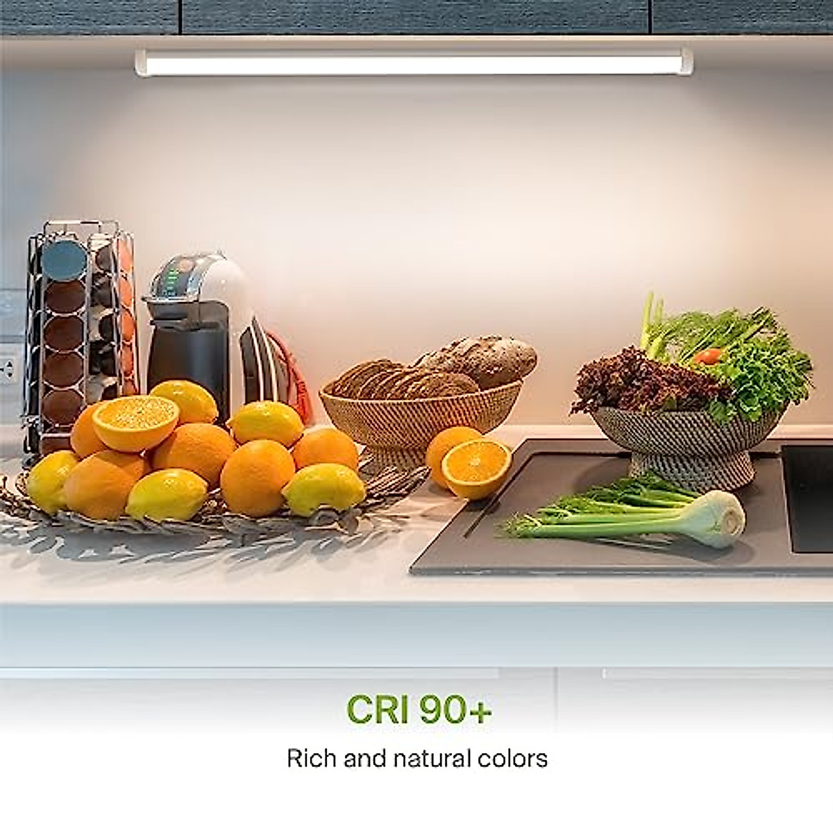 ASD LED Under Cabinet Lighting, 32 inch 16W 1057 LM, Dimmable Hardwired Under Cabinet Lights for Kitchen, 3000K Soft/4000K Cool/5000K Daylight, Under Counter Light Fixtures, ETL Energy Star, White