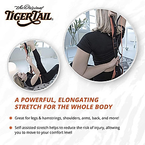 Tiger Tail Bundle: 18in Portable Massage Stick Portable Roller + The Big One Foam Roller + The Stretchy Tiger 80" Stretch/Yoga Strap + Happy Muscles Book