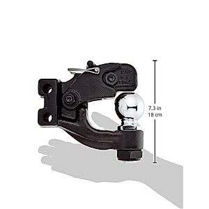 CURT 45920 Channel Mount Pintle Attachment with 2-5/16-Inch Ball, 13,000 lbs, Shank Required , Black