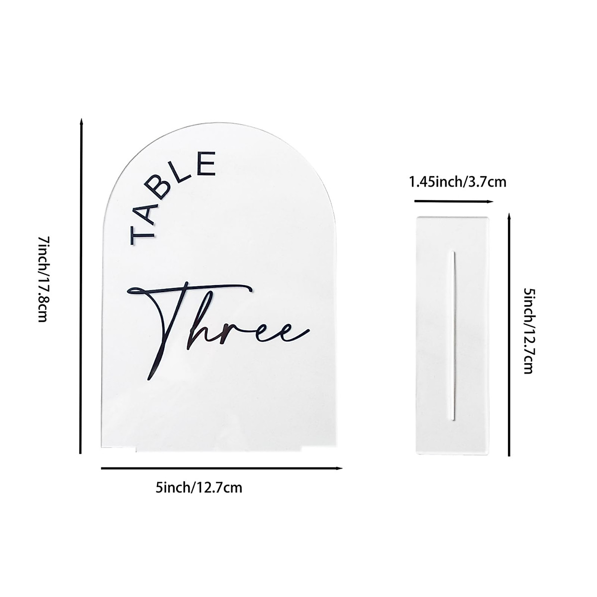 BLOSIN 20 pcs Clear Arch Wedding Table Numbers with Stands 1-20, 5x7 inch Acrylic Arch Signs and Holders, Table Number for Wedding Reception, Restaurant, Party, Event (Clear Table Number1-20, 5"x7")