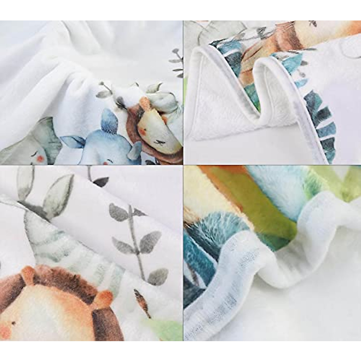 Popfavors, Yuzioey Safari Baby Monthly Milestone Blanket, Jungle Animals Baby Month Blanket , Baby Boy Blanket Growth Chart Nursery Decor, Includes Marker, White, 50Inx40In