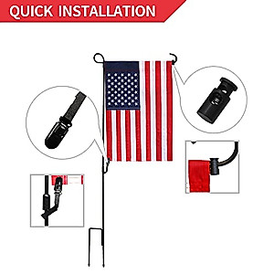 Anley Upgraded Garden Flag Plastic Stopper Stops and Anti-Wind Alligator Clips - Durable & Weather Resistance for 5 Garden Flag Poles Stands - 10 Pieces Set