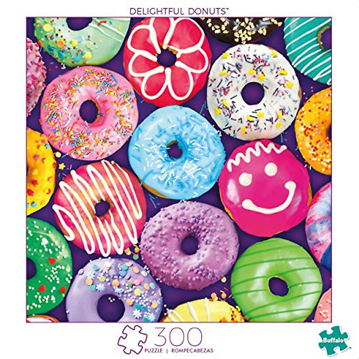 Buffalo Games - Delightful Donuts - 300 Large Piece Jigsaw Puzzle Multicolor, 18"L X 18"W