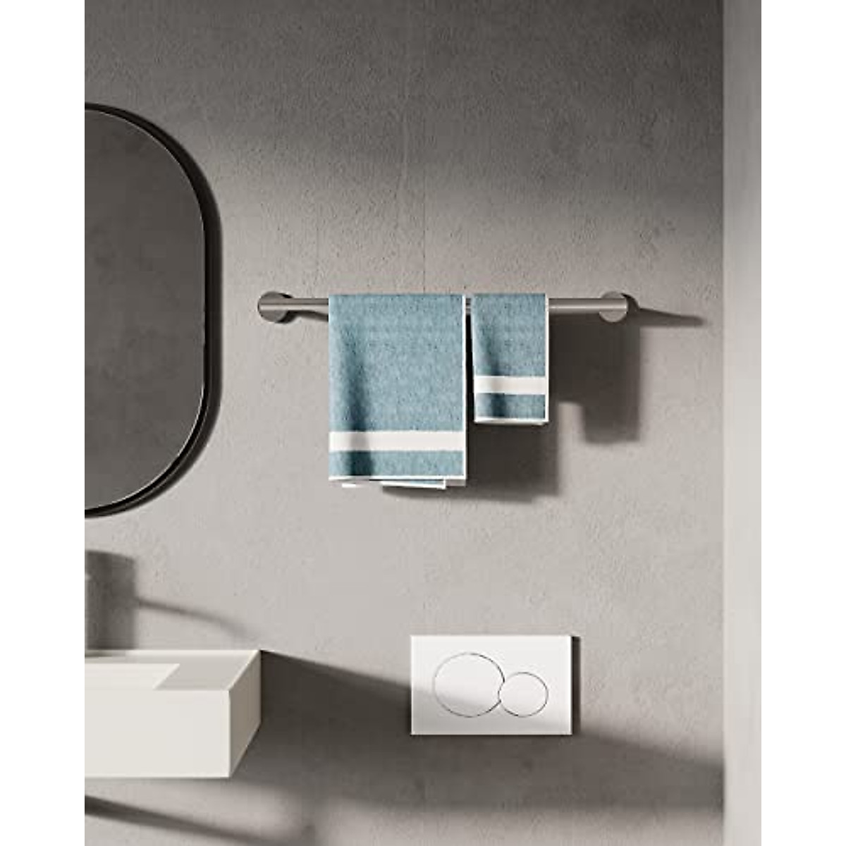 RARXTR 24 Inch Brushed Towel Bar Towel Rack for Bathroom Kitchen Hand Towel Holder Dish Cloths Hanger SUS304 Stainless Steel RUSTPROOF Wall Mount (Brushed Grey)