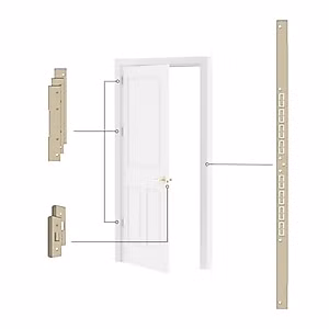 SECURITYMAN Super Door Jamb Reinforcement Set - Fortify Your Home (15GA Thick Steel) - Anti Door Kick in Heavy Duty Striker Plate Kit - Tamper/Corrosion Proof Door Jamb Repair Kit