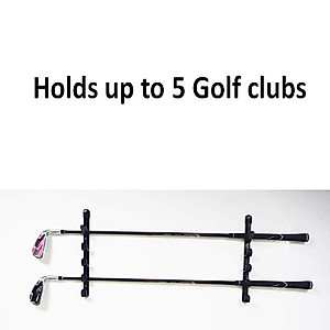Designs 5-Club Golf Club Wall Display Rack, Horizontal Golf Club Wall Mount Bracket, Golf Club Organizers Golf Club Display Shelf Golf Club Putter Stand for Men & Women - No Golf Clubs