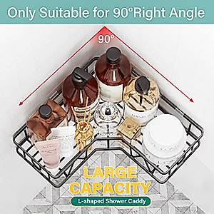 MBTTODF Corner Shower 2-Pack Shower Organizer Corner Shower Shelf with Sopa Dish Adhesive Stainless Steel Shower Rack for Bathroom Storage (Matte Black) (2-Pack)