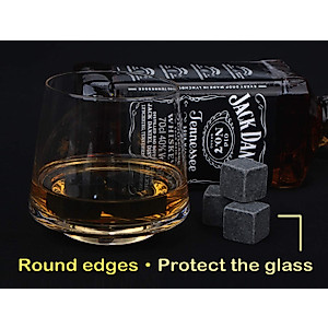 Whiskey Stones Gift Set Pack of 9 Whiskey Rocks in Engraved Wooden Gift Box, for Dad/Whisky/Bourbon Drinker, Men/Women Birthday Present, Barleo Malt°