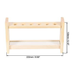 uxcell Wooden Test Tube Holder Rack 6 Wells for 10ml Centrifuge Tubes