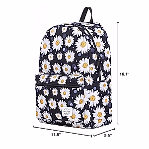 HotStyle TRENDYMAX Backpack for School Girls & Boys, Durable and Cute Bookbag with 7 Roomy Pockets, Daisies