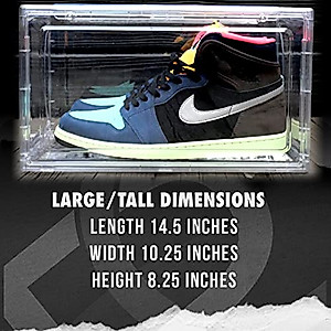 Proof Culture | Premium Shoe Storage Box, Clear Plastic Stackable Shoe Organizer for Closet, Space Saving Foldable Shoe Sneaker Containers Bins Holders (Large)