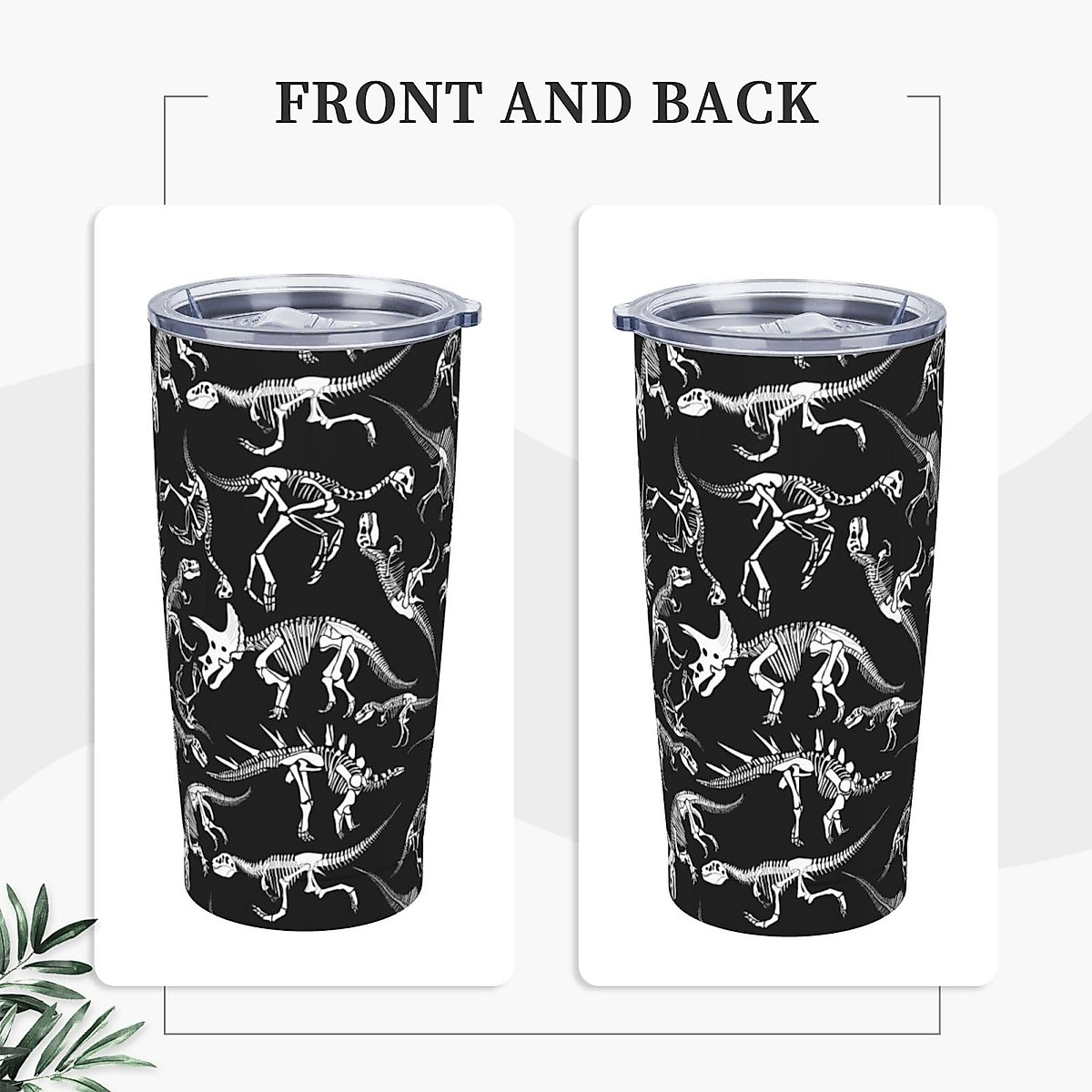 Worltoldb Dinosaur 20oz Insulated Stainless Steel Tumbler With Lids And Straws Stainless Steel Double Wall Vacuum Insulated Travel Coffee Mug Leak-Proof Lid & Flip Lid For Hot And Cold Drinks