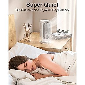 SWEETFULL Desk Fan,10000mAh Battery Operated Tower Fan Portable Fan Small Personal Table Fan, Oscillating Fan,5 Speed Rechargeable Battery Cooling Electric Fan for Bedroom Office Outdoor Indoor