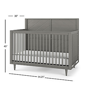 Child Craft Surrey Hill Crib and Dresser Nursery Set, 2-Piece, Includes 4-in-1 Convertible Crib and 3-Drawer Dresser, Grows with Your Baby (Lunar Gray)