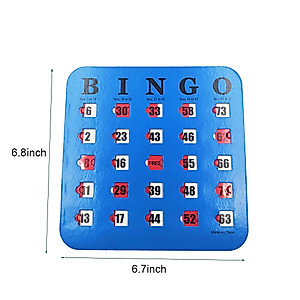 Yuanhe Shutter Slide Bingo Cards - 5 Pack Multi Color Extra Thick Stitched, Easy Read with Finger-Tip Sliding Windows