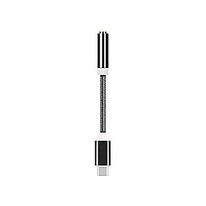 USB-C Type C to 3.5mm Aux Audio Jack Passive Headphone Adapter Nylon Braided (Black)