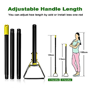 FANFX Adjustable Hula Hoe Garden Tool 5.25FT Long Handle Weeding Loop Stirrup Hoe for Weeding and Loosening Soil