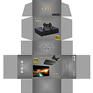 Haihuang Retro Game Console,4K HDMI Screen Pre-Installed 800 Classic Games,Video Game Console Game Speed FPS 1:1 Output with 2PCS Joystick