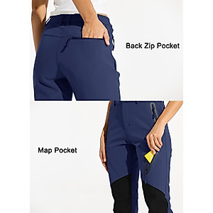 Willit Women's Snow Pants Waterproof Warm Winter Hiking Pants Outdoor Pants Insulated Cold Weather Deep Blue M