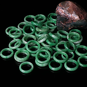 CJIAYUJEW Jade Rings for Women,Good Luck Green Jade Rings for Men,Size 6-12