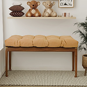 Focuprodu Bench Cushions. Non-Slip Pile Bench Cushion for Indoor and Outdoor in Multiple Scenarios.45x18 Inch Bench Cushion Ideal Cushion for Benches, Sofas and Raised Windows. (45x18x4, Khaki)