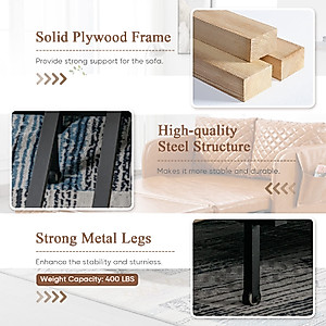 Deolme Convertible Sleeper Sofa Bed, Modern Loveseat Couch with Pull Out Bed, Small Love Seat Futon Sofa Bed with 2 Pillows&Side Pockets&Storage for Living Room,Sofa cama para habitacion (Brown PU)