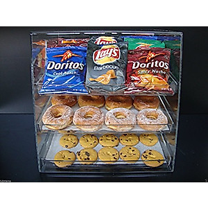 Displays2buy Acrylic Pastry Bakery Donut Bagels Cookie Display Case w/3 trays