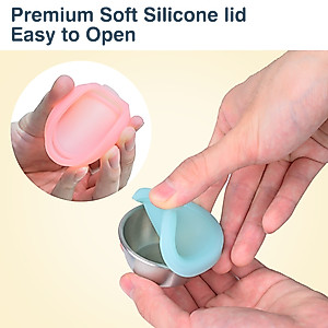 Homotte Salad Dressing Container To Go, 6x1.6 oz Small Containers with Lids, Reusable Sauce Containers for Lunch Box, 18/8 Stainless Steel Condiment Cup, Easy to Open, Leakproof Dipping Sauce Cups