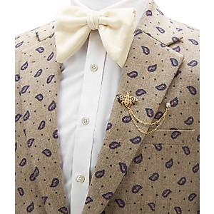 A N KINGPiiN Lapel Pin for Men Bee with Hanging Chain Brooch Suit Stud, Shirt Studs Men's Accessories (Gold)