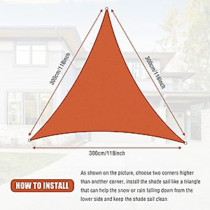 Number-one Sun Sail Shades, 9.8x9.8x9.8ft Sun Shade Sail Triangle/Waterproof 160GSM UV Block Sail Canopy, Sun Shade Sail Canopy for Patio Backyard Lawn Garden Deck Sand Camping or Outdoor Activities