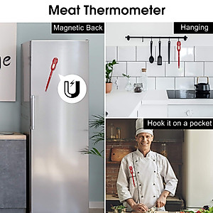 2 Pack Instant Read Digital Meat Thermometer - AIMILAR AY6001-R2 Magnetic Waterproof Food Cooking Thermometer with Backlight for Kitchen Oven BBQ Grill Smoker Turkey Candy Water