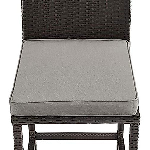 Crosley Furniture KO70143BR-GY Palm Harbor Deluxe Wicker Bar Stool with Cusion, Brown, Set of 2