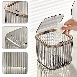 Tomonobu Mini Trash Can with Lid, Small Desktop Trash Can,Removable Small Garbage Can， Ultimate Mini Desktop Storage Box, Tiny Trash Can for Car, Bathroom, Kitchen or Bedroom