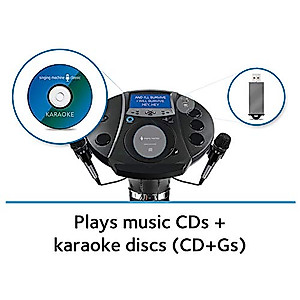 Singing Machine iSM1030BT Bluetooth Karaoke Pedestal, Karaoke Machine with Speakers, Black