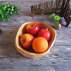 Wooden Bowl for Decor Handmade Storage Natural Root Wood Crafts Bowl Fruit Bowl Salad Key Decorative Serving Bowls, Random Shape (15~19cm)