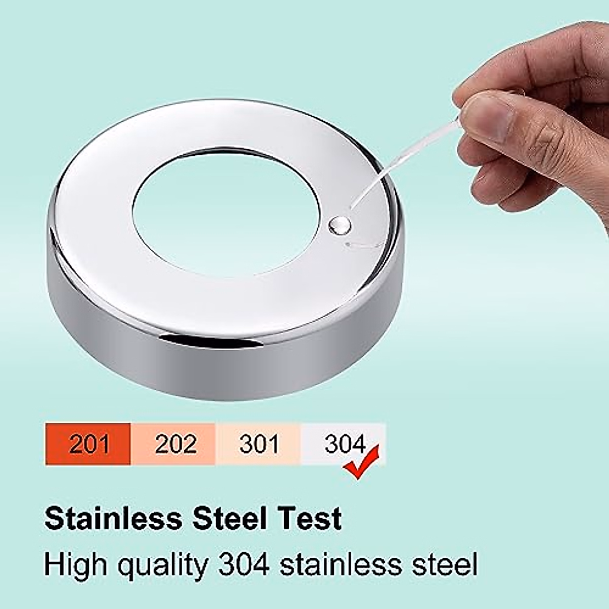 Juvielich 4 Pcs Escutcheon Plate Cover Base Pipe Cover Flange Plates 51mm Fit Pipe Dia 2.01" Overall Diameter 3.94 Inch 304 Stainless Steel for Pool Spa Ladder Handrail Post Plate Guardrail Silver