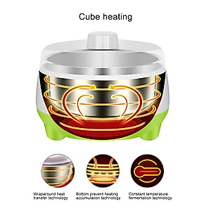 Yoghourt Machine, 15W Automatic Digital Yogurt Maker, DIy Yoghourt Container Yogurt Maker, Stainless Steel Container for Home Organic Yogurt, Cheese, Fruit Wine(USA)