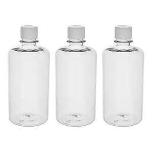 Aicosineg 10Pcs 500ml Plastic Container Lab Chemical Reagent Bottles 16.91oz Small Mouth Storage Bottles Plastic Sample Liquid Storage Containers Sealing Bottles with White Cap for Food Stores Clear