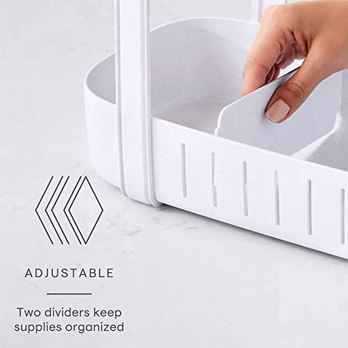 YouCopia SinkSuite Under Sink Cleaning Caddy, 2-Tier Adjustable Cleaning Supplies Organizer with Handle for Kitchen and Bathroom Cabinet Organization and Storage