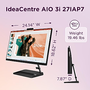Lenovo IdeaCentre AIO 3i, 27” FHD Display, Intel Core i5-13420H, Intel UHD Graphics, 16GB RAM, 512GB, 1920x1080 px, Calliope Wireless Keyboard and Mouse, Windows 11, Black