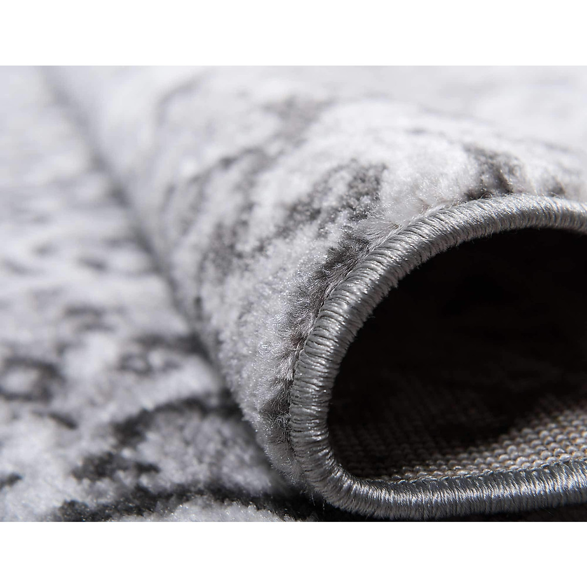 Unique Loom Sofia Collection Area Rug - Grace (6' 1" x 9', Dark Gray/ Gray)