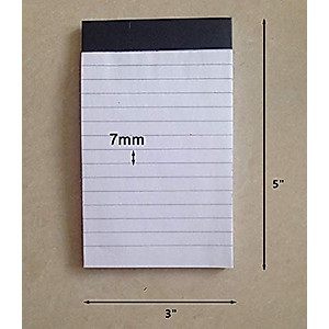Leoyoubei Mini Pocket Notepad Holder Included with 50 Lined Sheets,Refillable,with Notebook Refills,Memo Book Refills 5 Pack 3x5 Inch Sized Writing Pad with 30 Lined Paper Per Note Pad Black