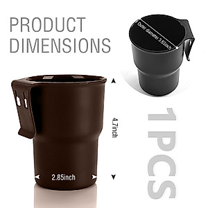 Hanging Cup Holder with 2 Kinds of Hooks,Multi-Function Car Cup Holder Organizer Car Seat Cup Holder for Drinks,Glasses Holder,Pen,Various Bits and Bobs (Brown)