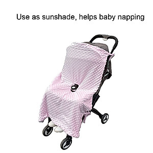 funlife Anti-Kicking Height Adjustable Special Designed Stroller Blanket, Ultra Soft Fleece Breathable Lightweight 4 Season Nursery Bedding Throw Blanket for Infant Toddler,Size:30"*40"