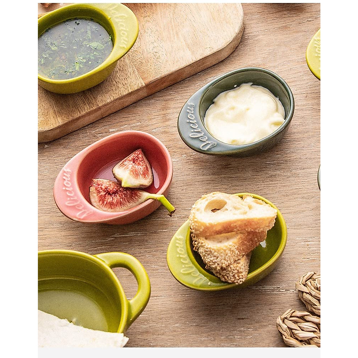 yaocoral 3 Pack 3 oz Mini Ceramic Dipping Sauce Bowls,Soy Sauce Dish,Small Dipping Bowls for Soy,Side Dish,ketchup,Sushi,BBQ,Condiment,Hats Shape,Stackable,Freezer Microwave Safe