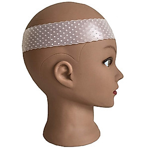 LULALA TOO No-Slip Wig Grip Band Transparent Silicone Wig Band Comfort Head Hair Band Extra Hold Wig Headband Adjustable Women Hair Wig Band (White)